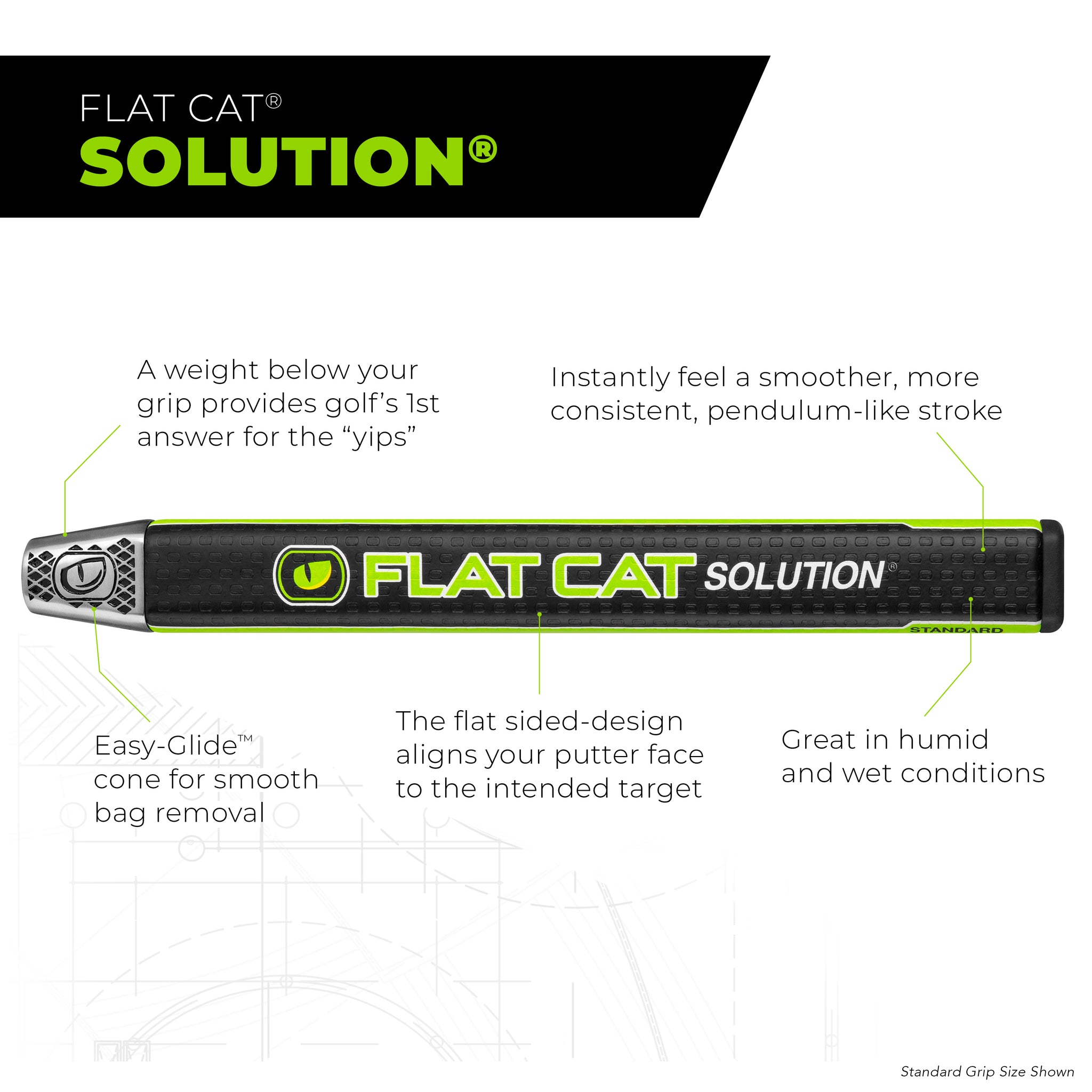 FLAT CAT SOLUTION PUTTER GRIP - FLAT CAT® Golf